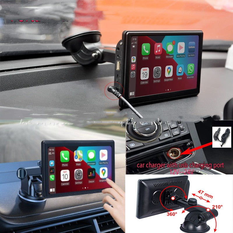 Wireless Car Smart Screen: 7" Portable Navigator for Carplay & Android ...